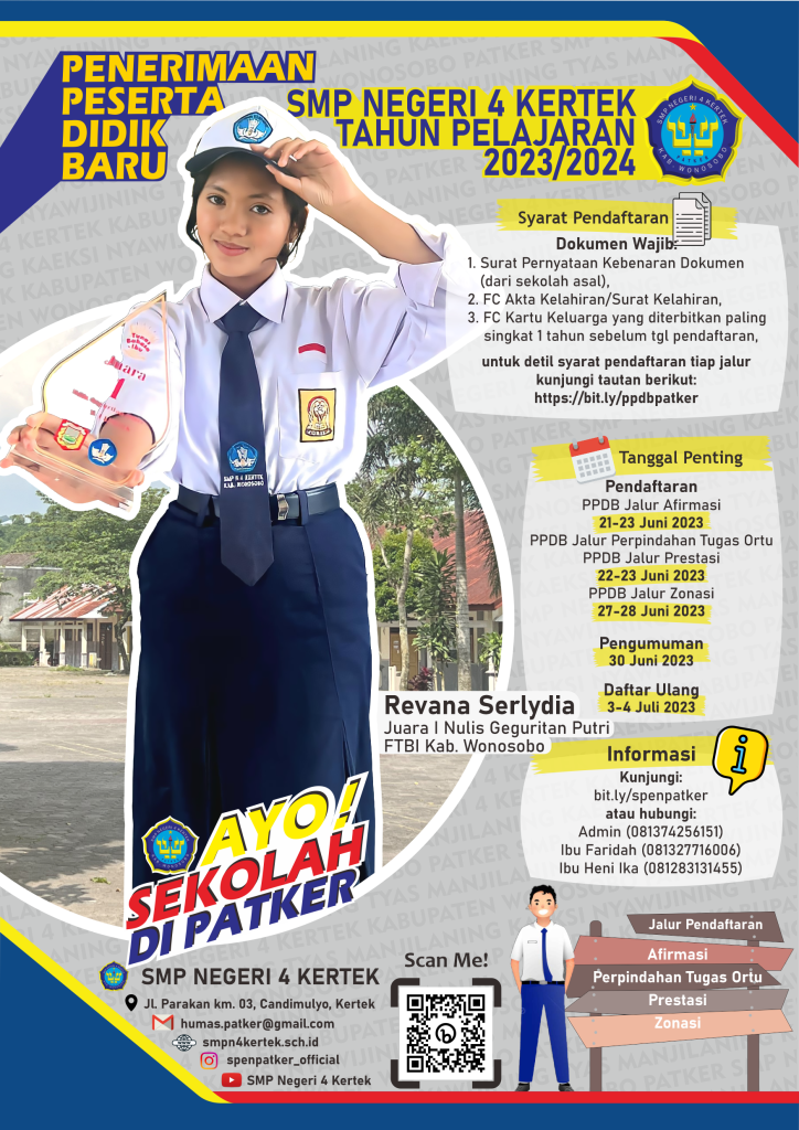 SMP Negeri 4 Kertek Wonosobo #Info PPDB 2023-2024 SMP Negeri 4 Kertek Wonosobo #Info PPDB 2023-2024